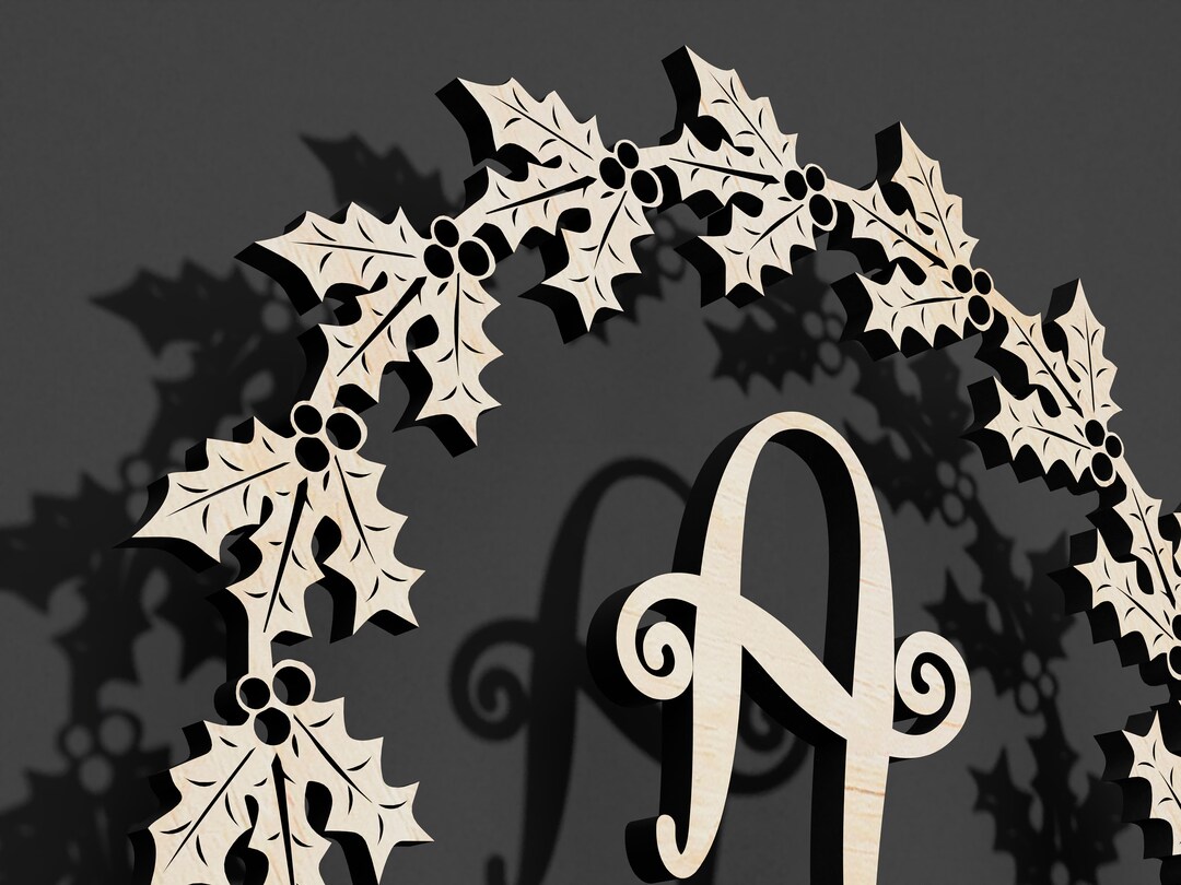 Christmas Mistletoe Ornament Laser Cut Files: Personalized Wreath SVG ...
