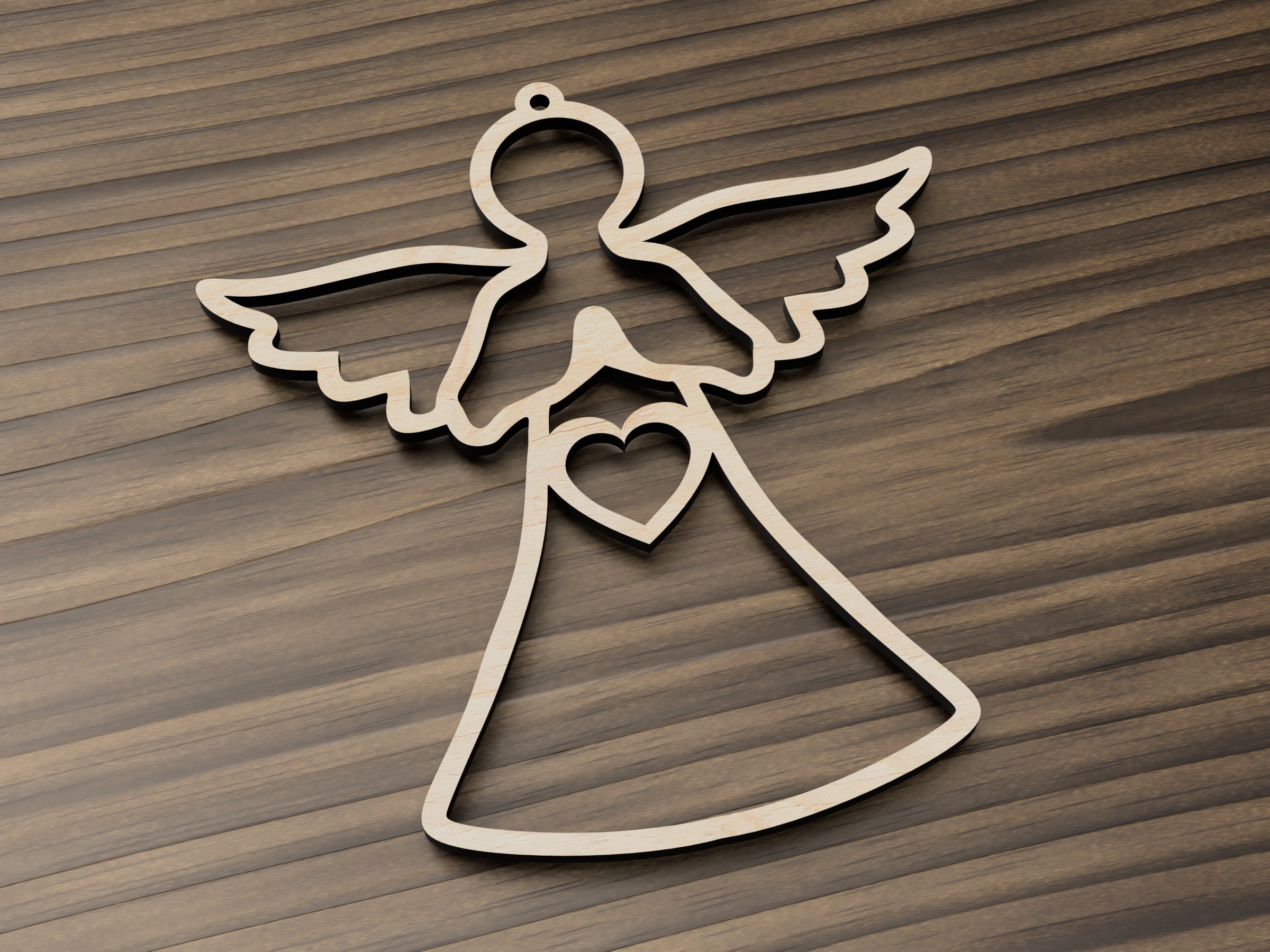Angel of Advent With Hart Laser Cut Files Hanging Christmas Tree ...
