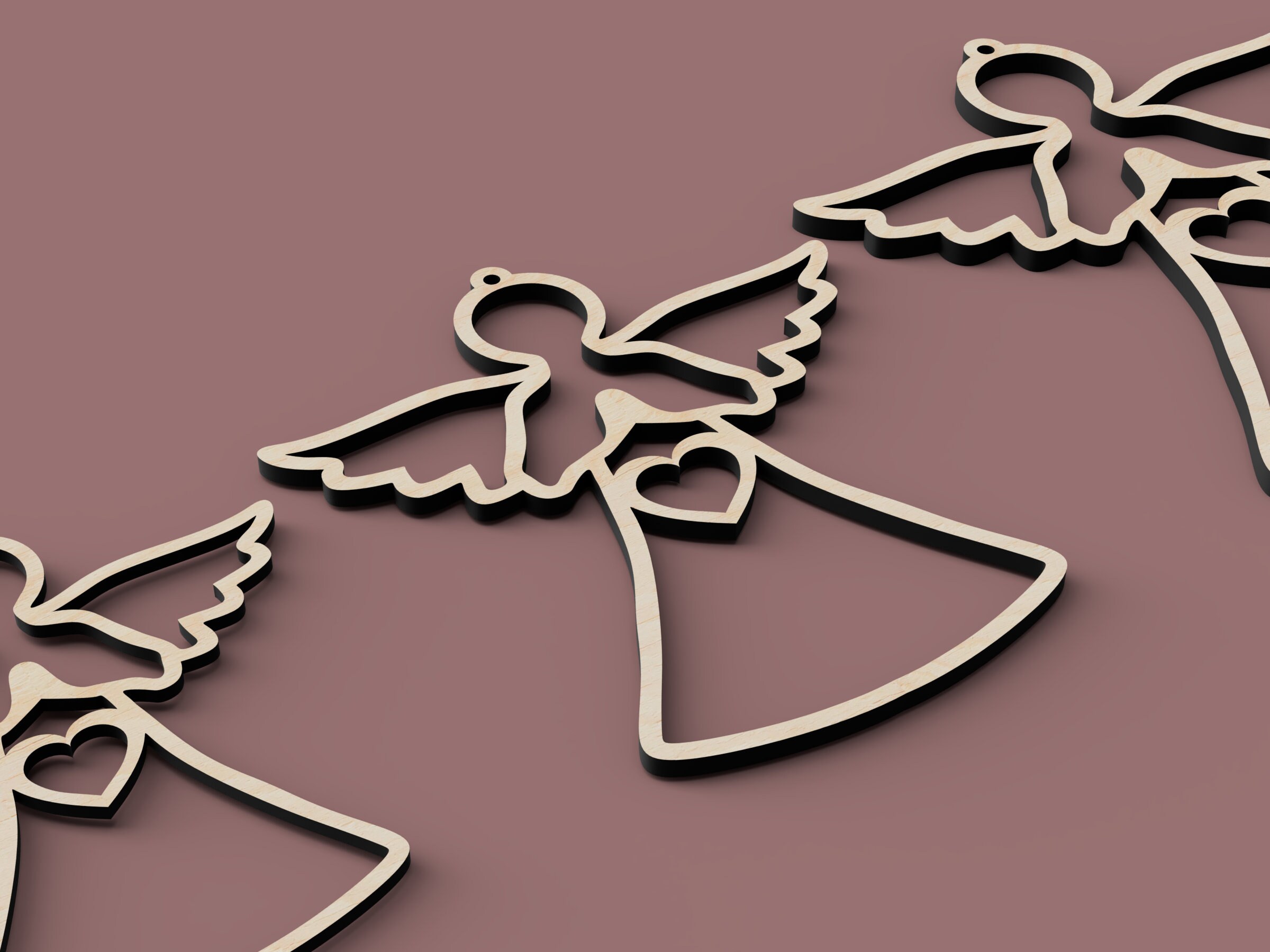 Angel of Advent With Hart Laser Cut Files Hanging Christmas Tree ...