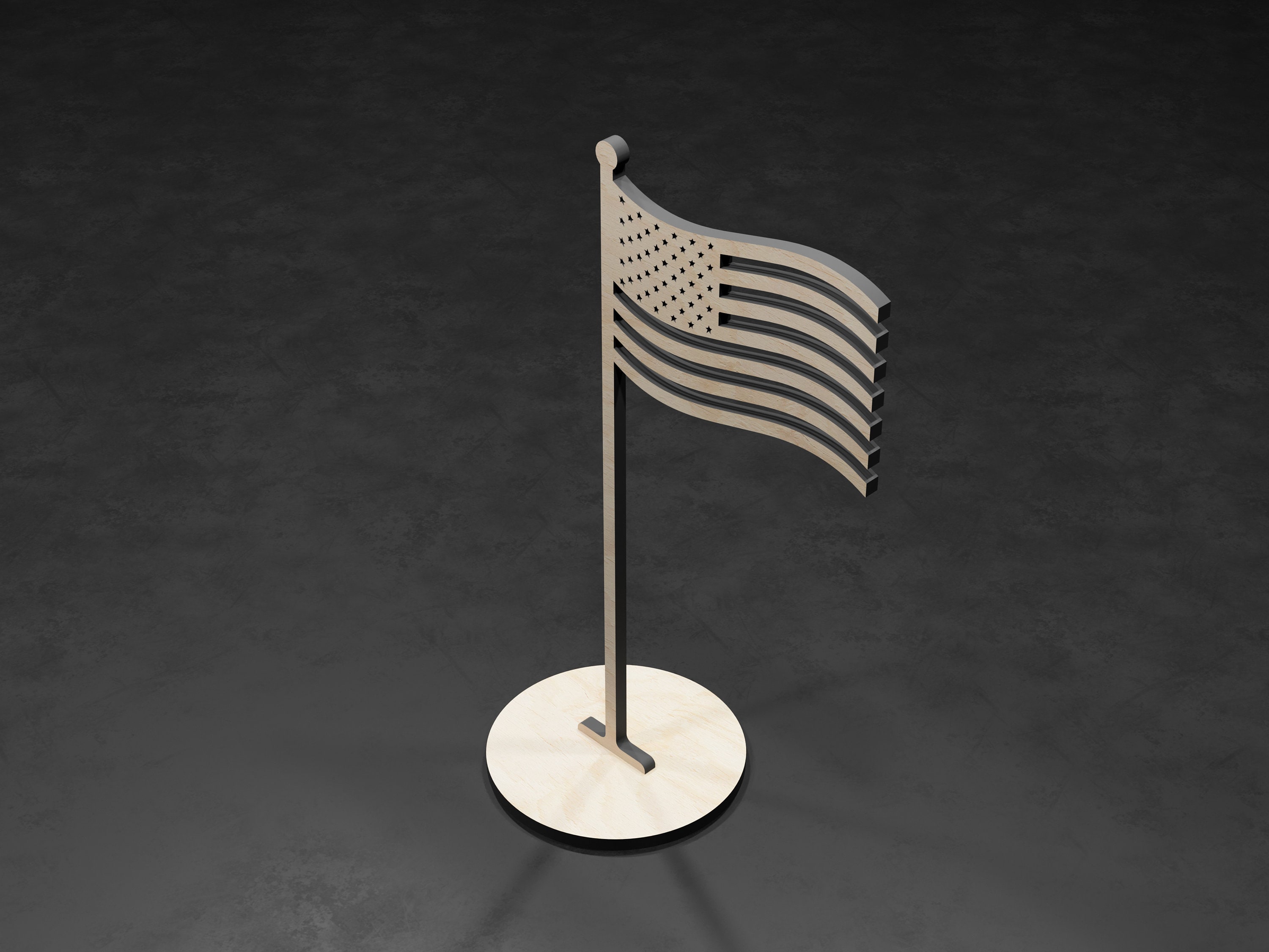 American Flag for Desk Laser Cut Files Small USA Flag Vector Glowforge ...