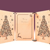 Christmas Card Laser Cut Files, Christmas Tree Gift, Christmas Souvenir ...