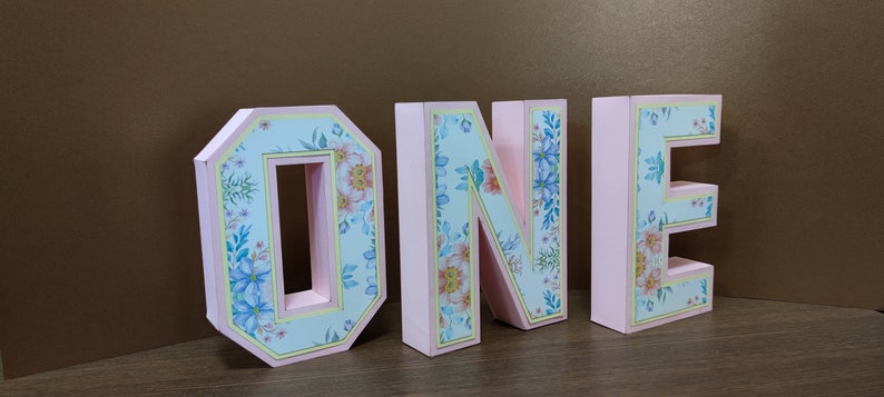 Box 3D Numbers and Letters Alphabet Written ONE. Available in Paper and ...