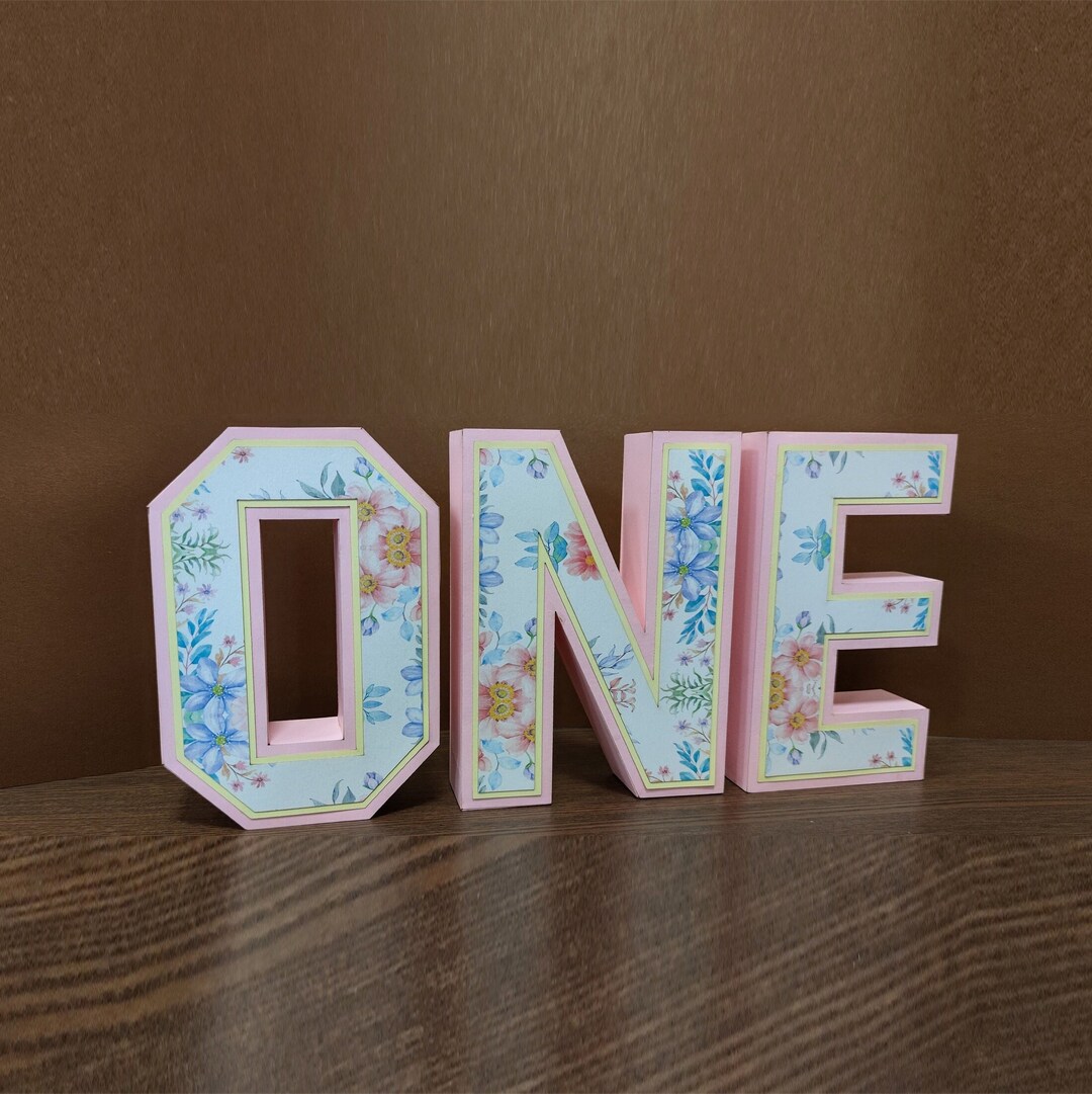 Box 3D Numbers and Letters Alphabet Written ONE. Available in Paper and ...