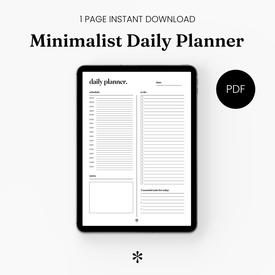 Hourly Daily Schedule Portrait, Daily Planner Printable, Daily Schedule ...