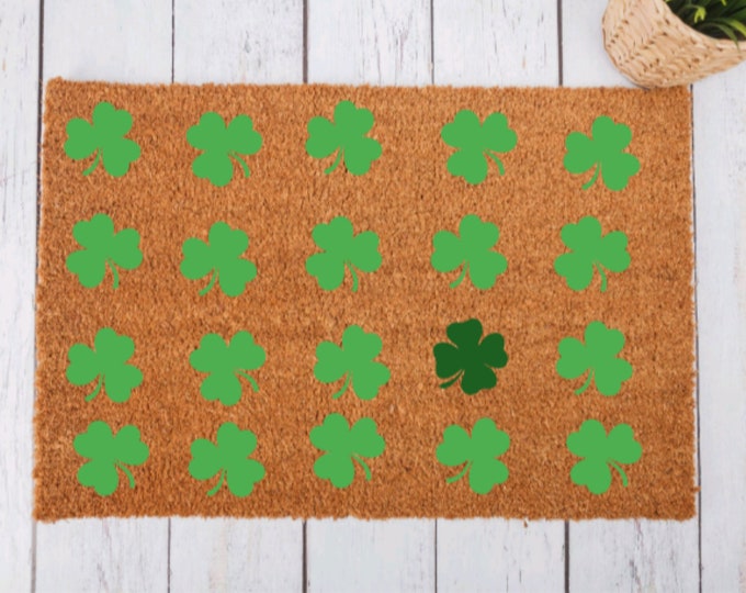Shamrock Doormat, Four Leaf Clover Doormat, St Patrick's Day Decor ...