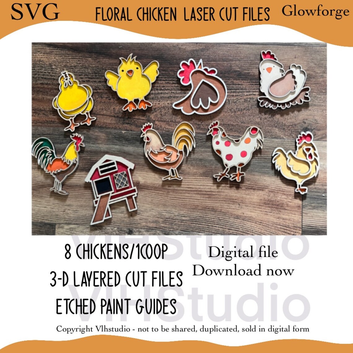 Laser Cut Chickens Hens, Chicken Coop Laser Cutting Design Pattern ...