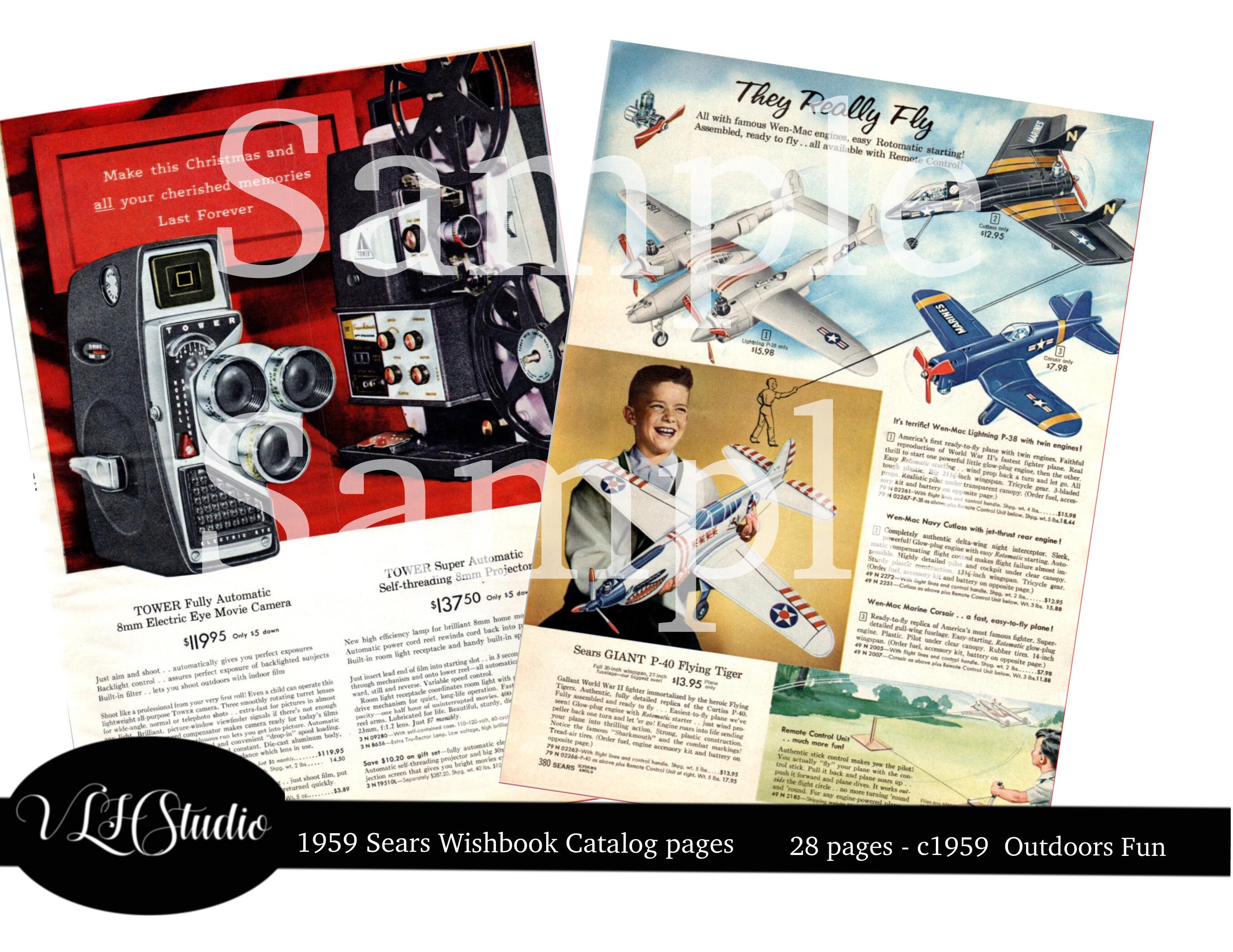 1959 Vintage Christmas Retro Toy Catalog Book Pages Wishbook Indoors ...