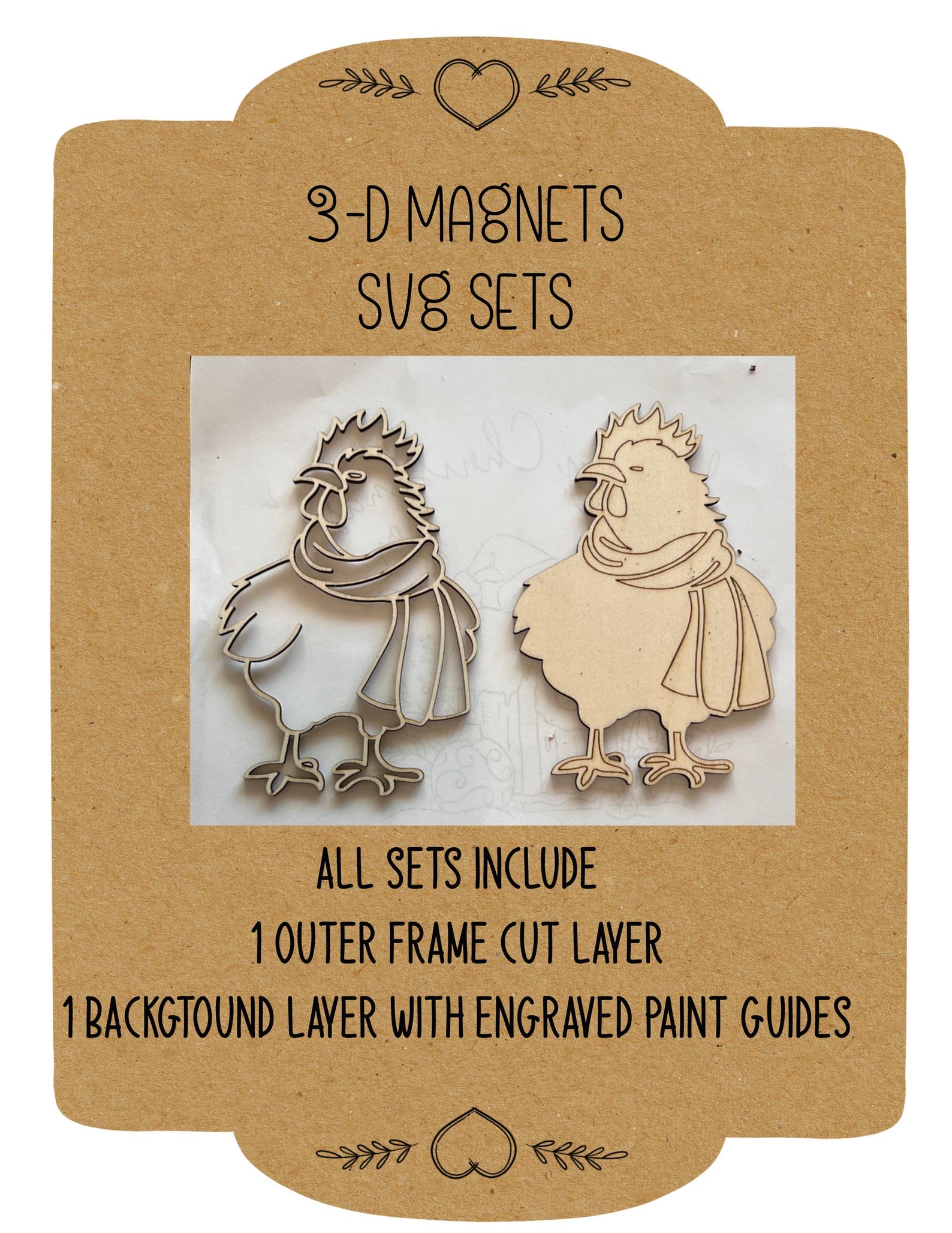 Kitchen Chickens , Hens With Aprons Laser SVG PDF DCX Pattern Digital ...