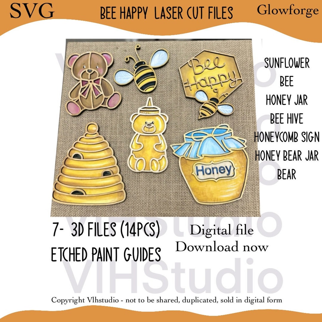 Laser Cut Bee Hives, Bees, Honeycomb Laser Cutting Design Pattern ...