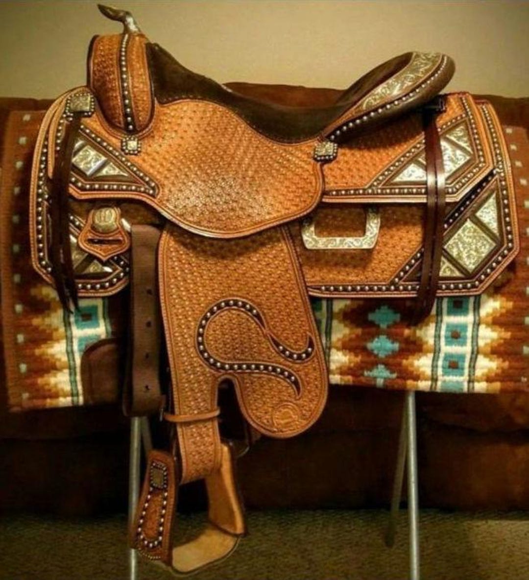 Western Show Saddle Horse Saddle , Chestnut 16" in Pleasure Trail All ...