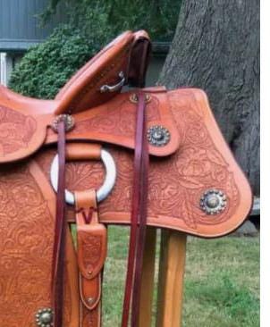 Handmade'' Western Roper Horse Saddle Chestnut Colour | 16" Eco-leather ...