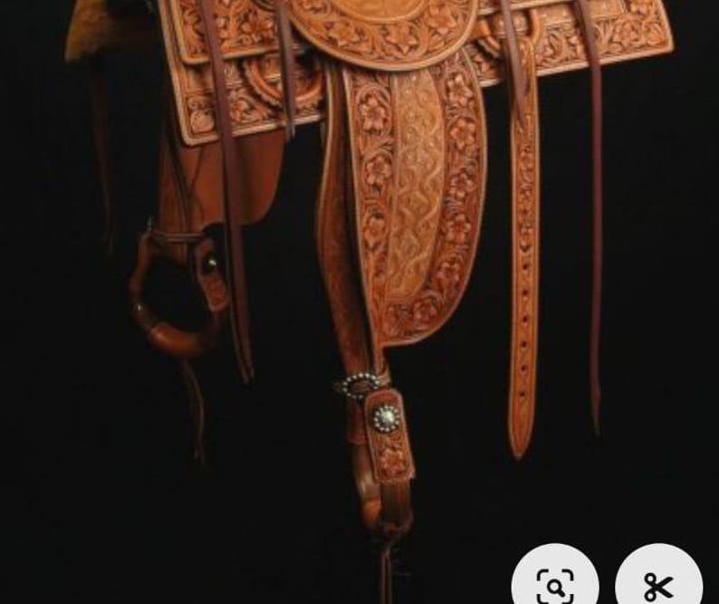 Western Roper Hated Saddle 16 "inches Horse Saddle Color Chestnut ...