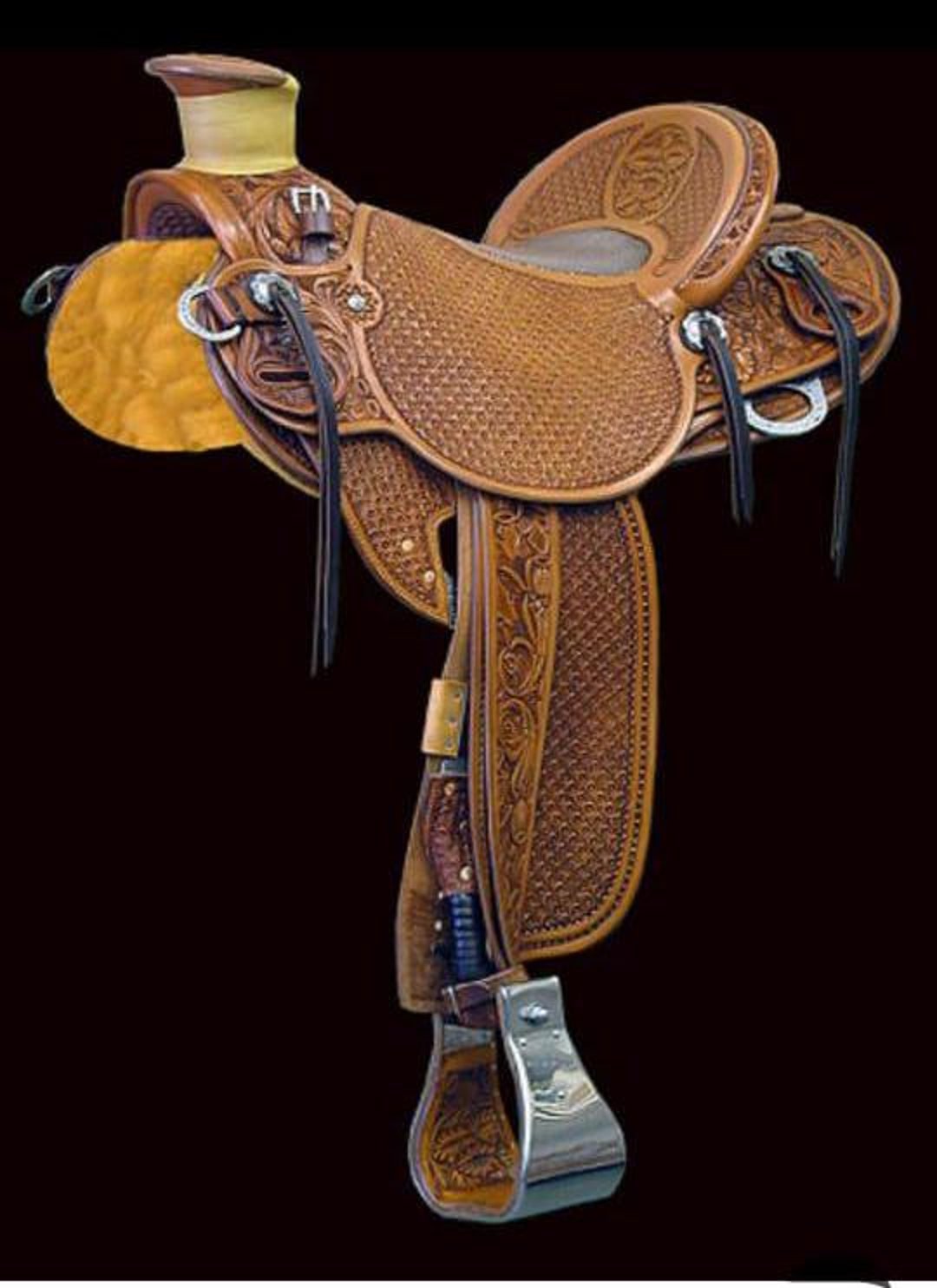 Western Padded Horse Saddle 16'' Inches Eco- Leather Natural Colour ...