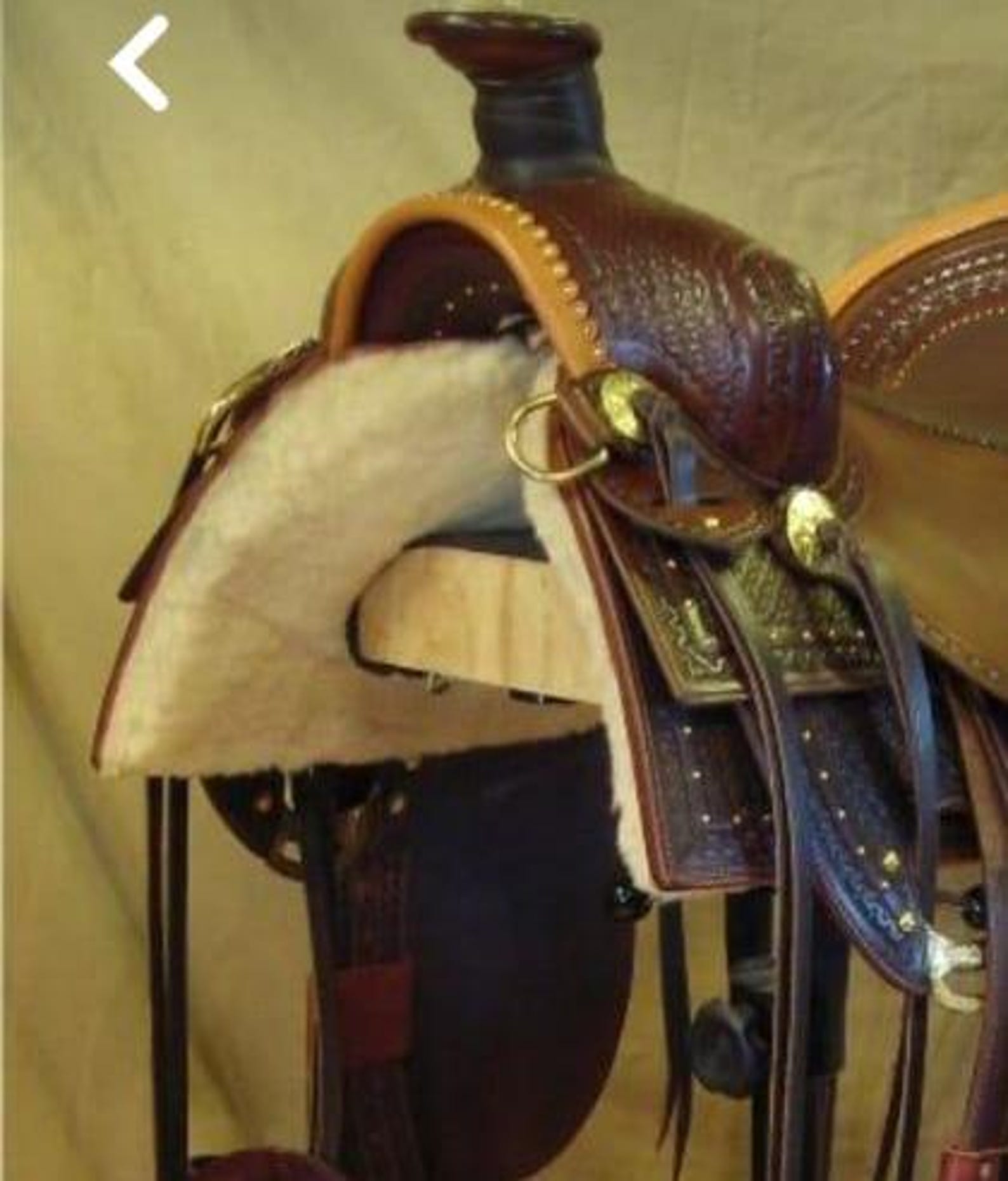 Western Padded Seat Horse Saddle 16'' Inches Eco- Leather Dark Brown ...