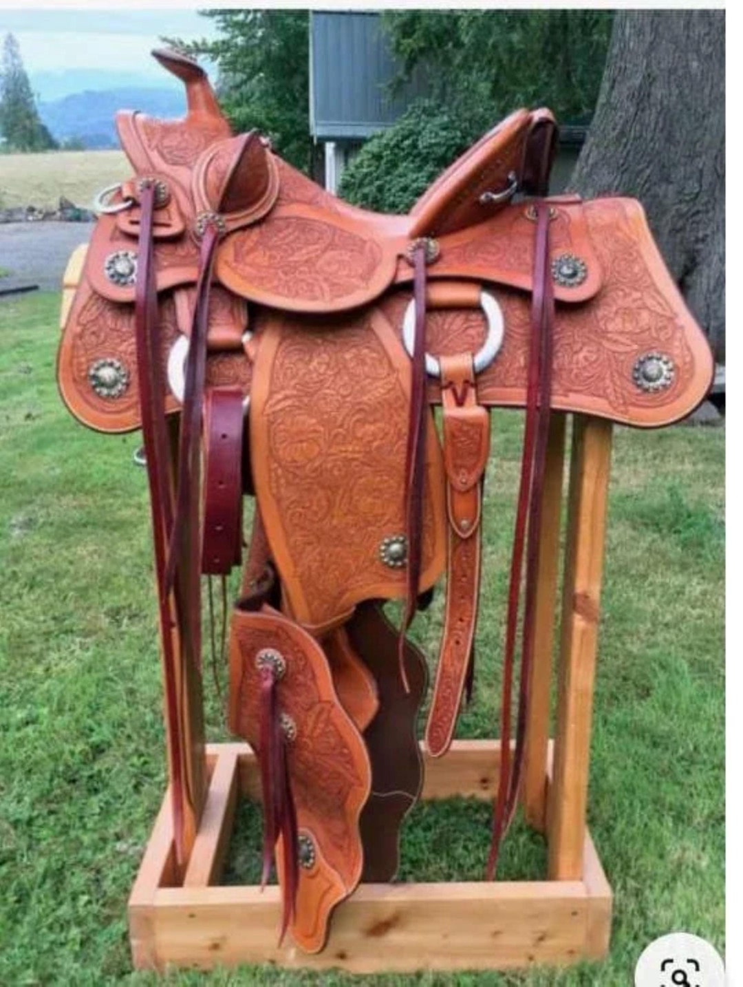 Handmade'' Western Roper Horse Saddle Chestnut Colour | 16" Eco-leather ...