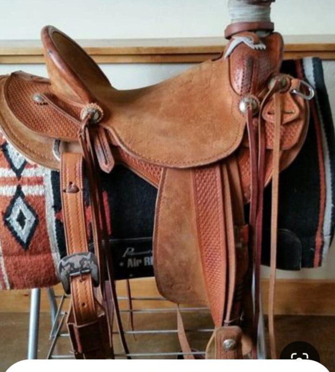 Western Bairal Saddle Horse 16'' Inches Eco Leather Chestnut Raff Out ...