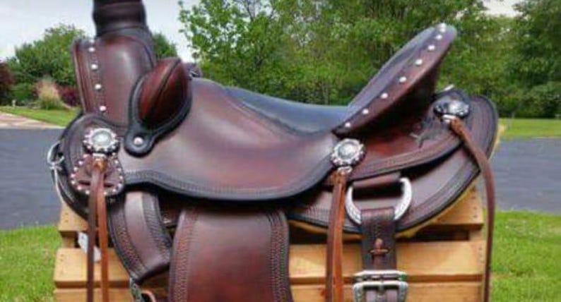 Western Rancher Horse Saddle Dark Chestnut and Brown Color 16'' Inches ...
