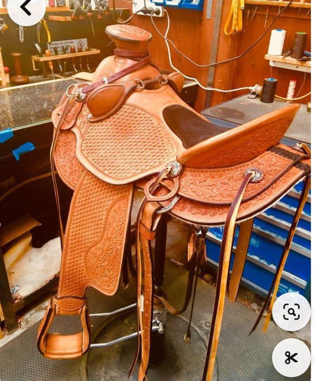 Western Roper Saddle Seat Horse Saddle ,chestnut and Brown Costume ...