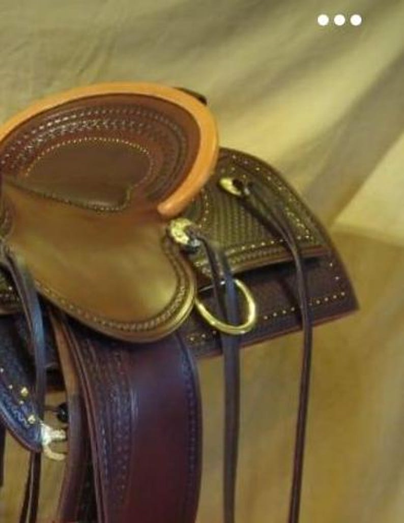 Western Padded Seat Horse Saddle 16'' Inches Eco- Leather Dark Brown ...