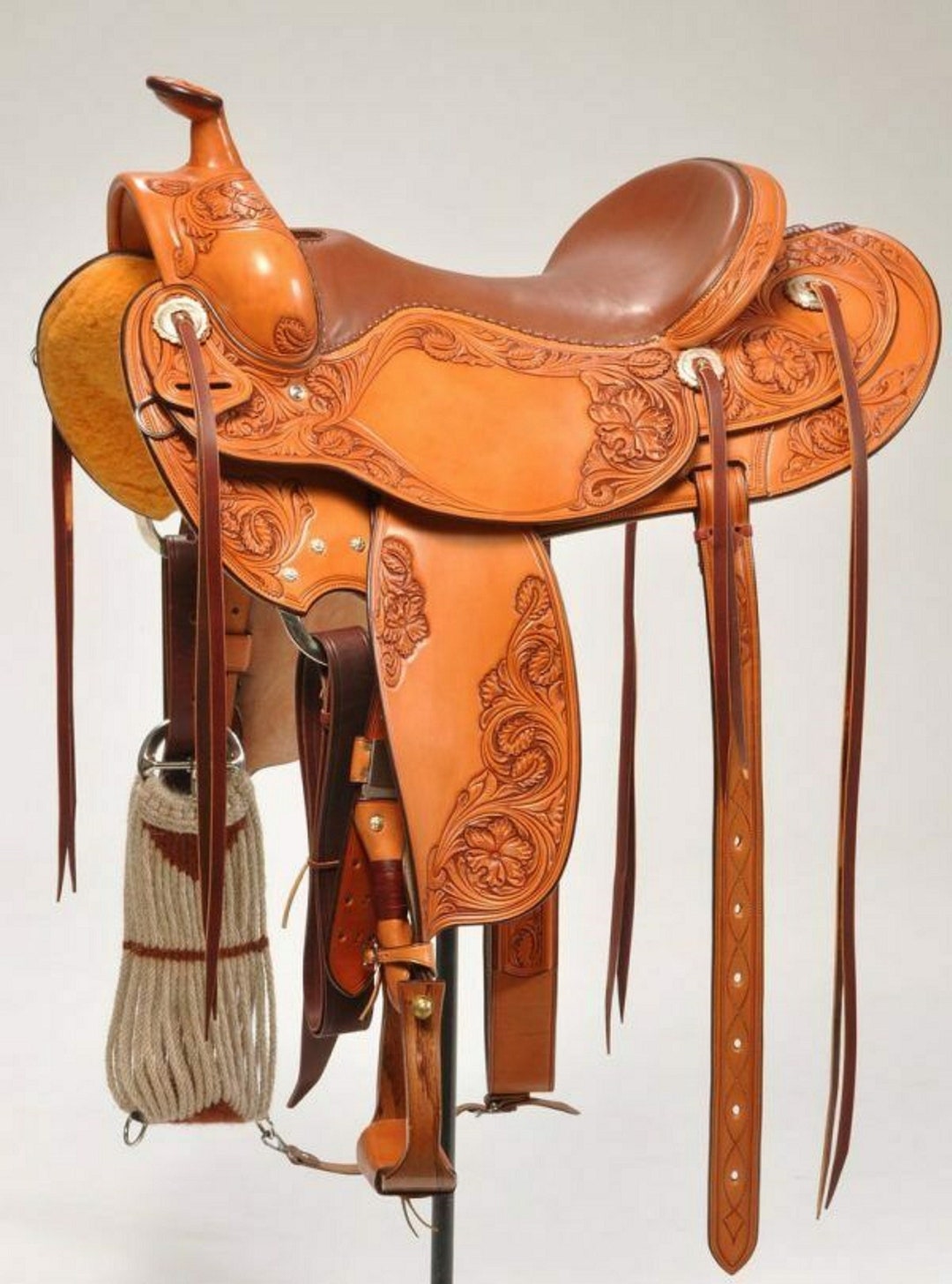 Western Barrel Saddle Colour ,chestnut Eco Leather Pleasure Trail Seat ...
