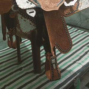 Western Show Saddle Natural and Black Combination ,seat Size 16 ...