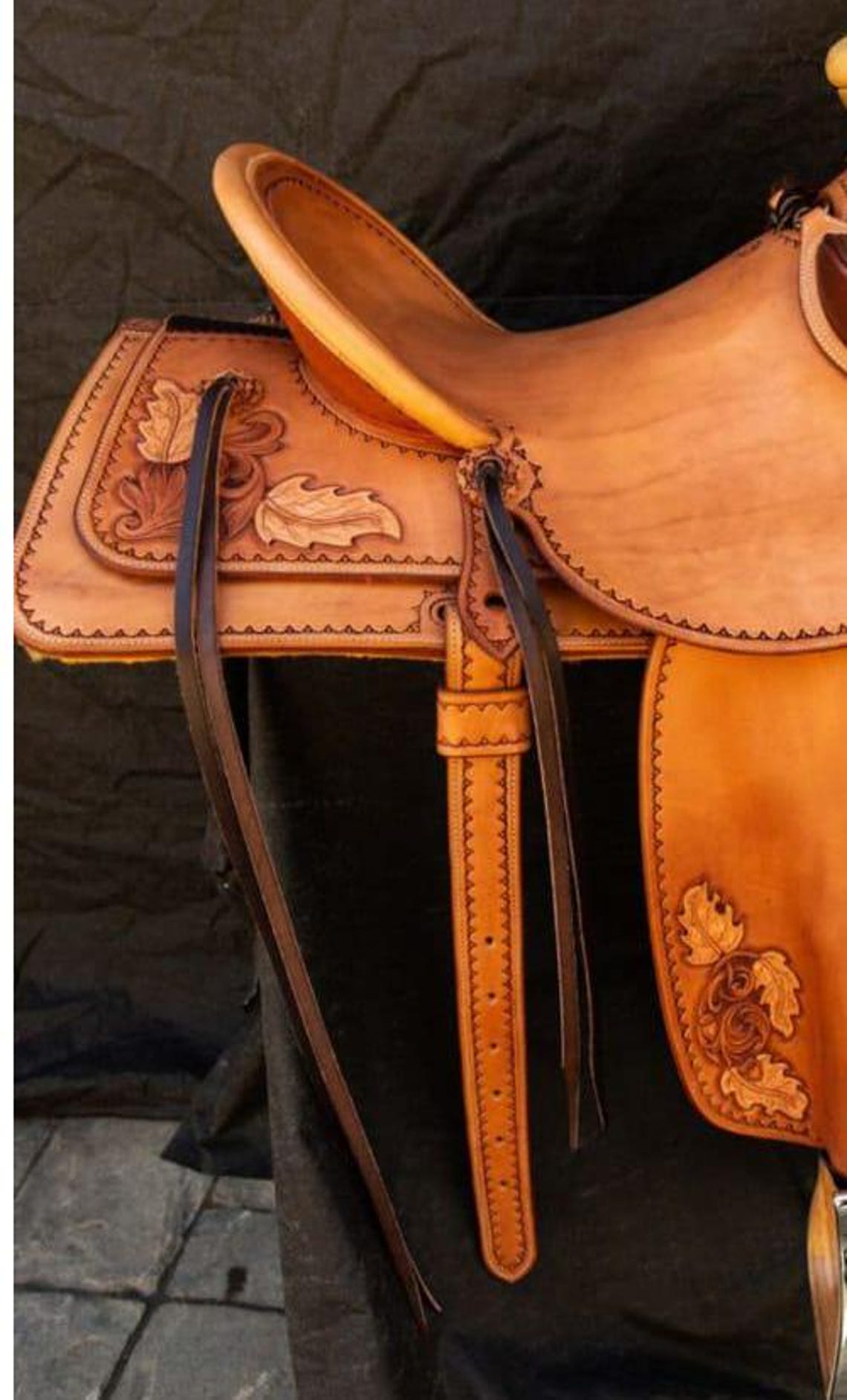 Western Saddle Hot Seat Colour Chestnut Eco Leather Pleasure Trail Seat ...
