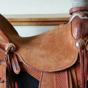Western Roper Saddle Horse 16'' Inches Eco Leather Chestnut Raff Out ...