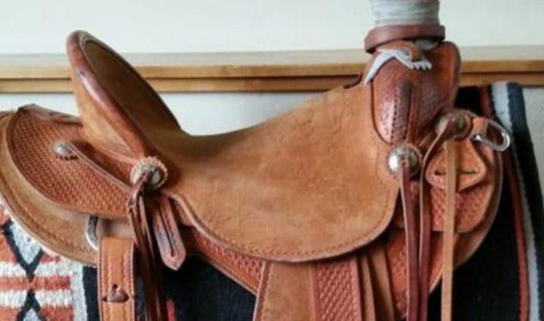 Western Roper Saddle Horse 16'' Inches Eco Leather Chestnut Raff Out ...