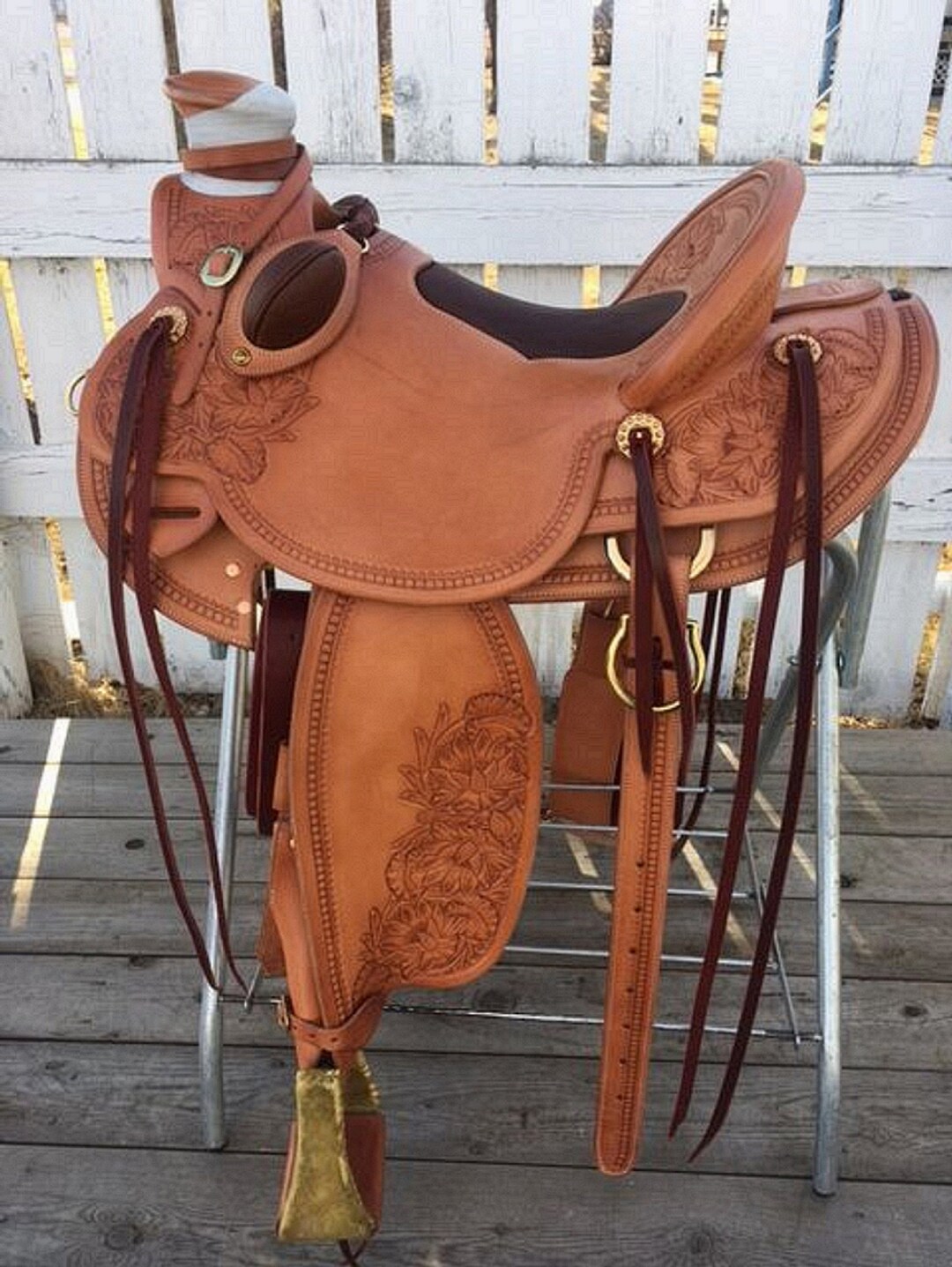 Padded Western Big Horn Saddle Colure Brown Size 16" in Pleasure Trail ...