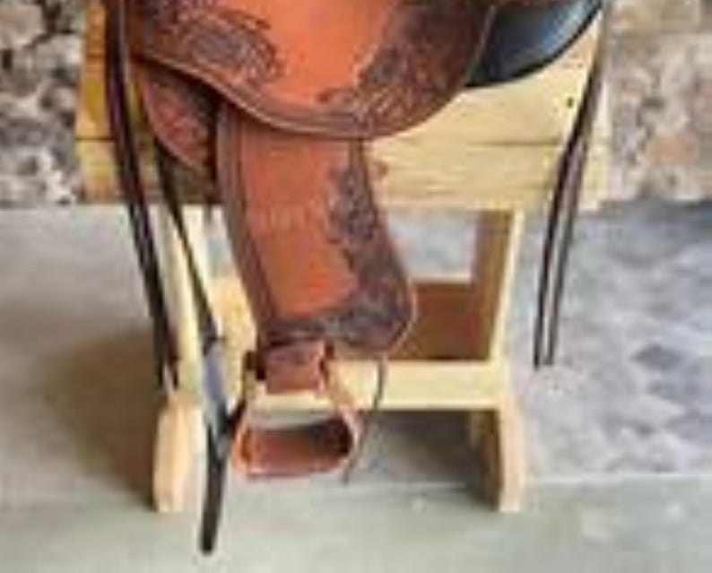 Silla de montar Western hecha a mano, color marrón, 16 pulgadas, de ...