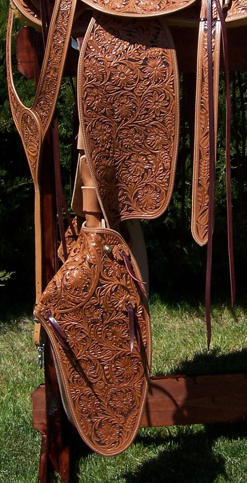 Handmade'' Tooled Leather Western ''horse Tack'' Saddle Set With ...