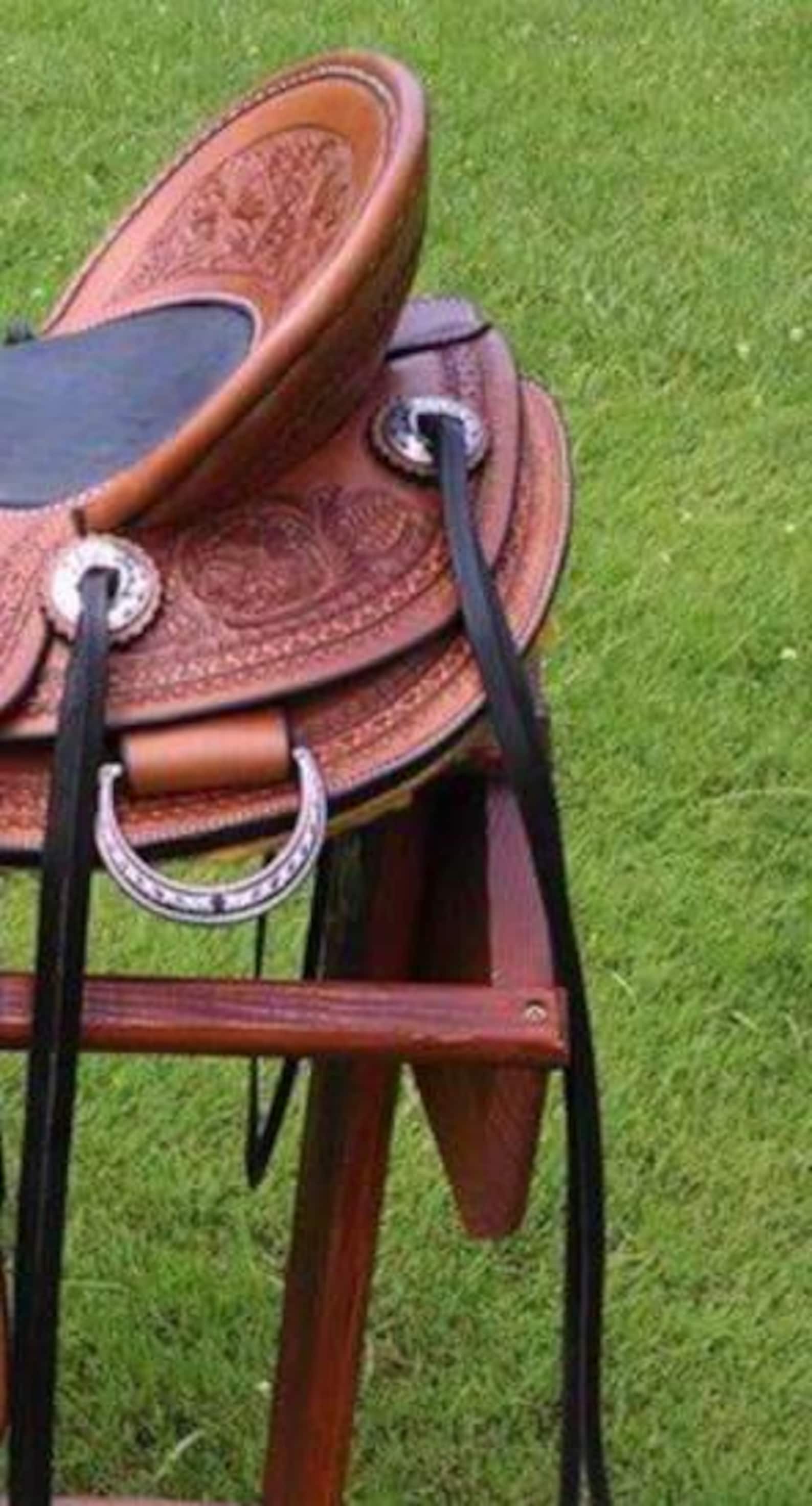 Western Roper Saddle Hot Seat Big Horn Horse Saddle ,chestnut and Black ...