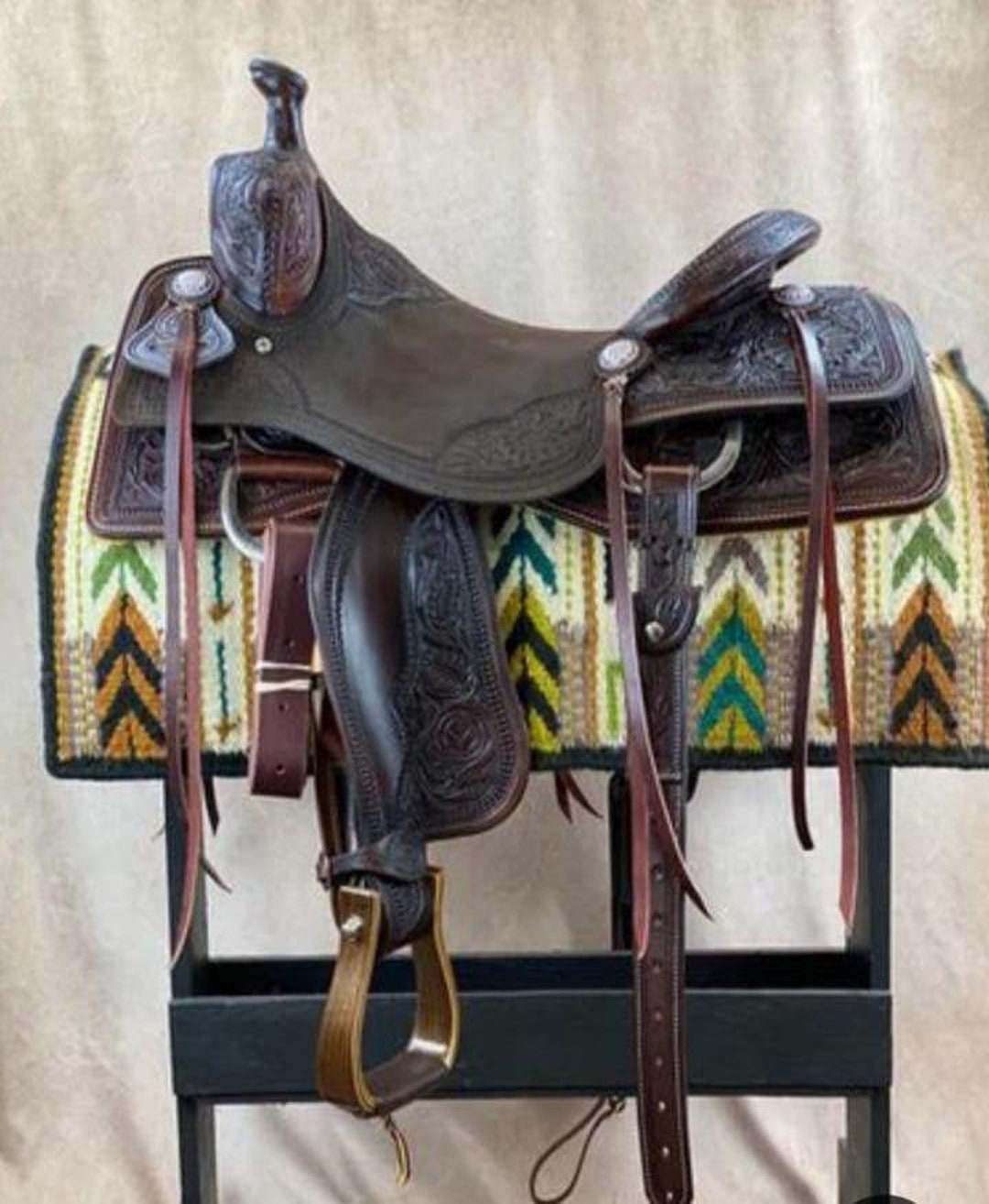 Handmade'' Western Horse Saddle 16" Brown Eco Leather | Pleasure Trail ...