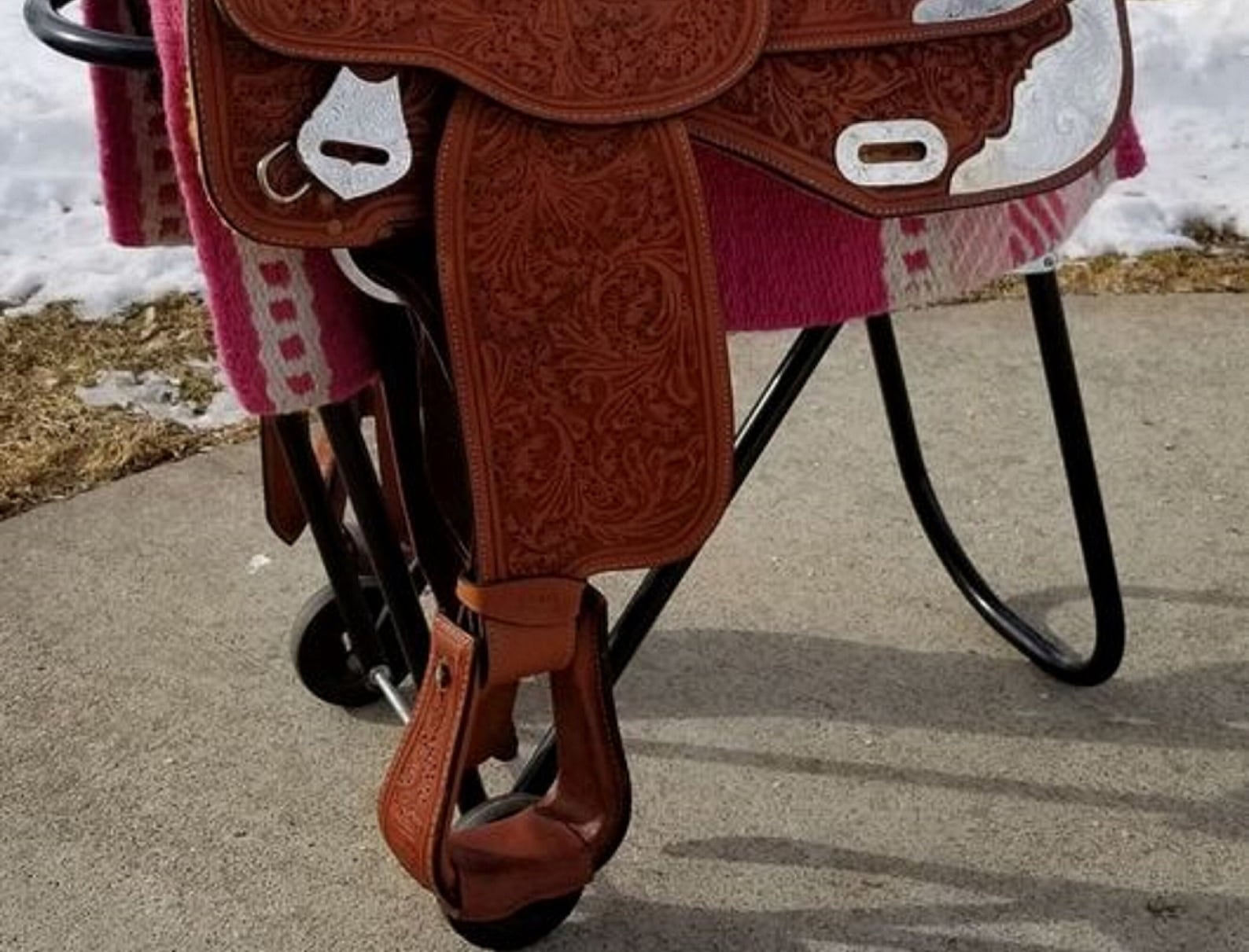 Western Show Saddle Colour Brown Eco Leather 16" Inches Pleasure Trail ...