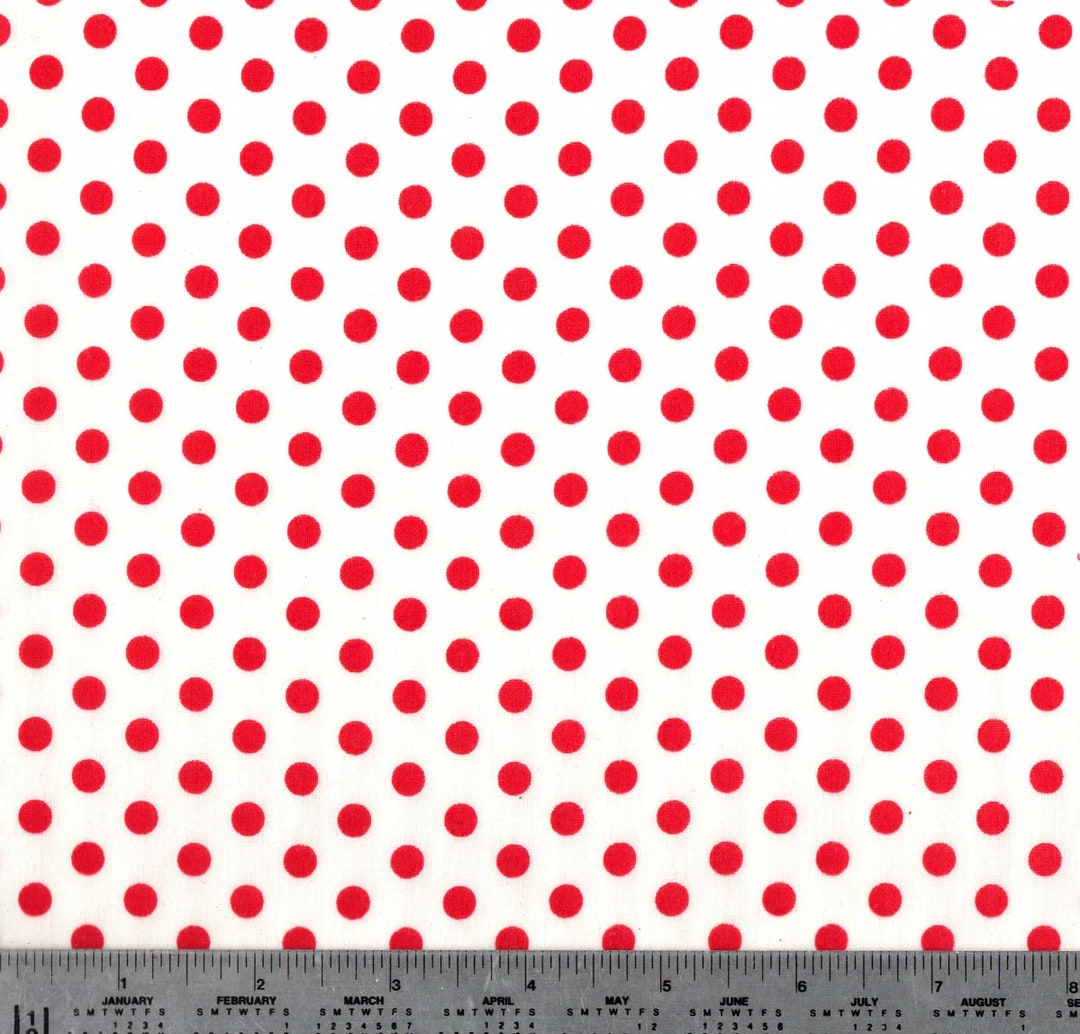 Red Polka Dot Fabric, Polka Dot Fabric, Red Fabric, Fat Quarters, Fabric, Fabric by the Yard ...