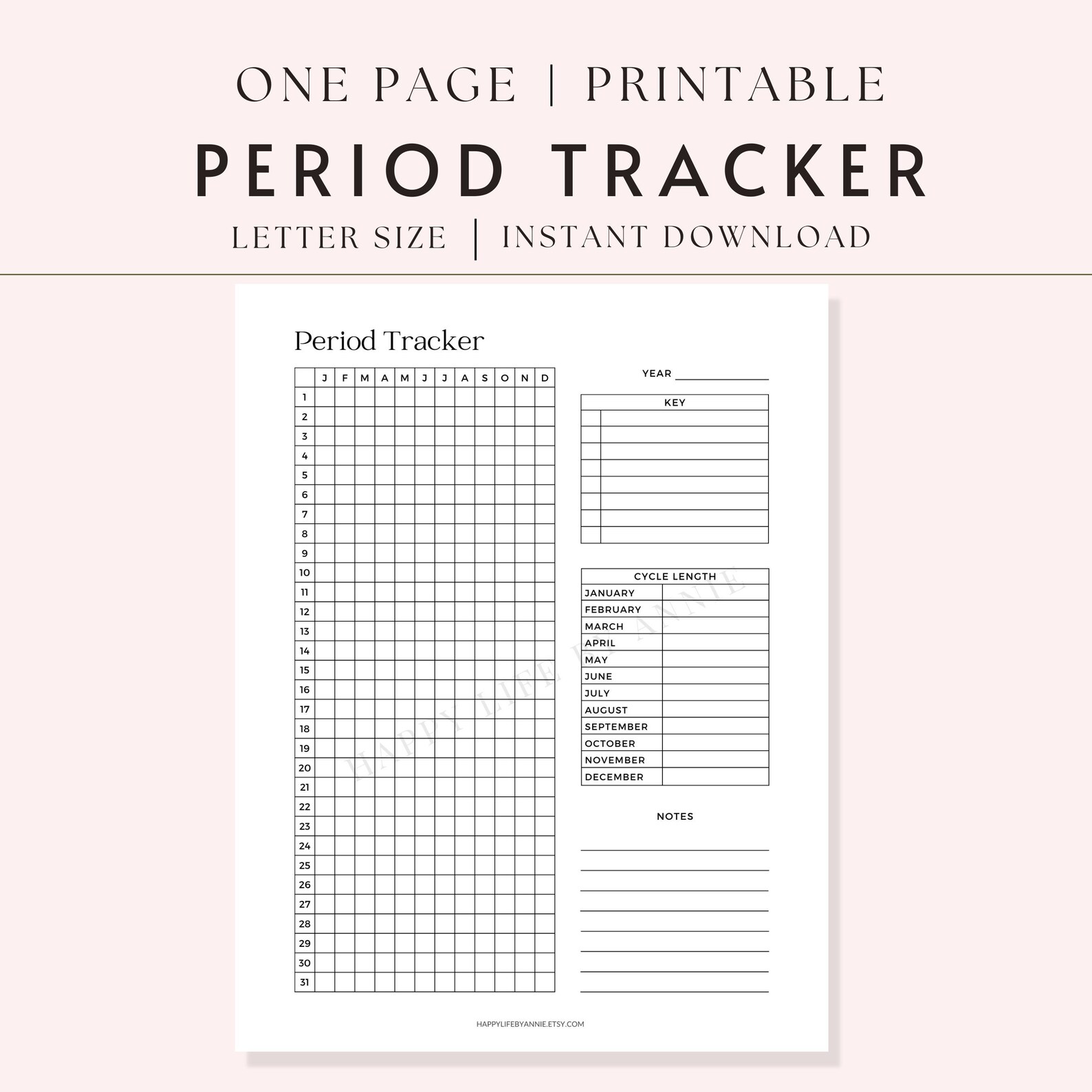 Printable Period Tracker, Period Tracker, Menstruation Calendar, Period ...