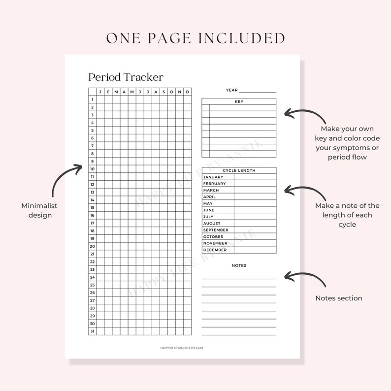 Printable Period Tracker, Period Tracker, Menstruation Calendar, Period ...