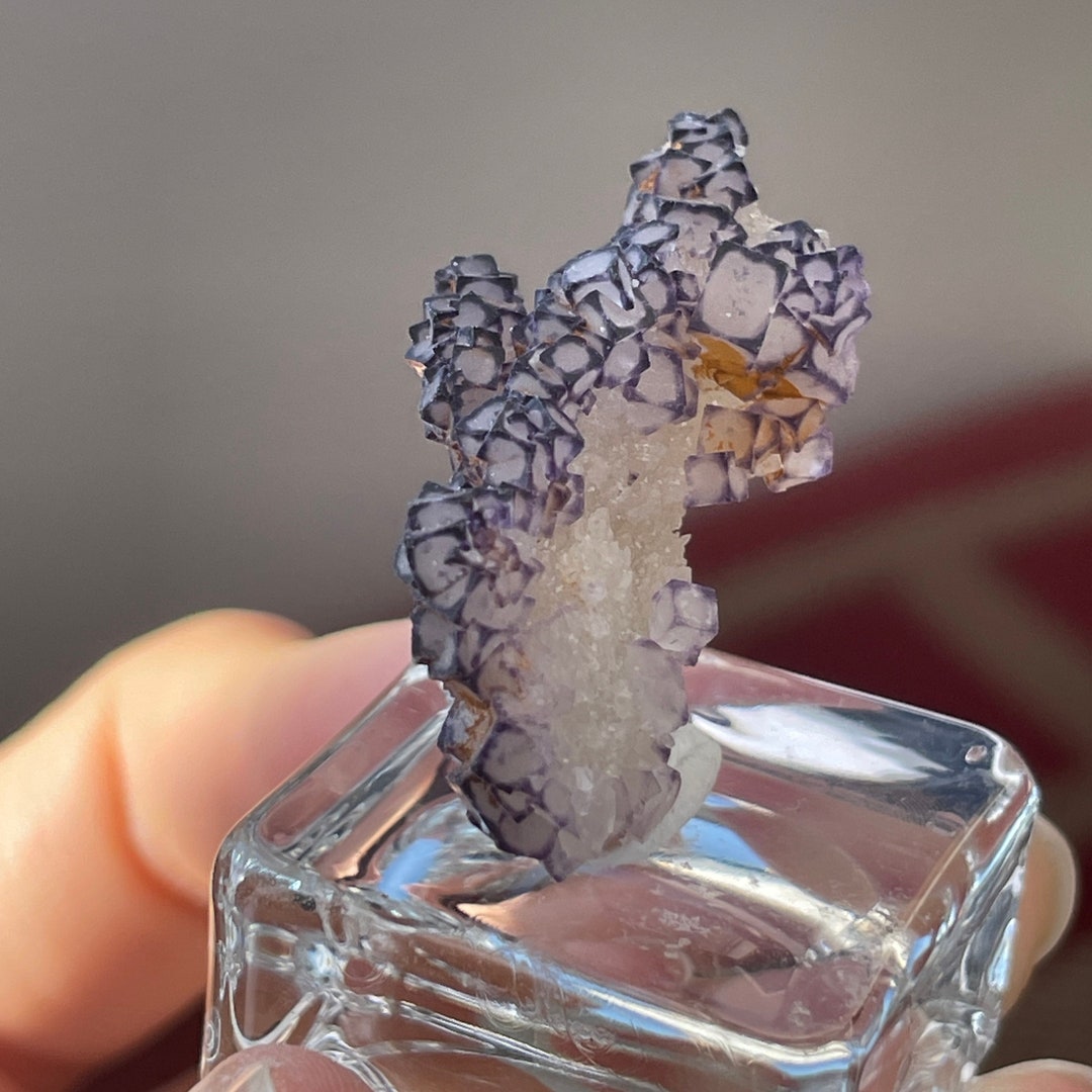 QR Code Fluorite Thumbnail Specimen on Quartz - Etsy