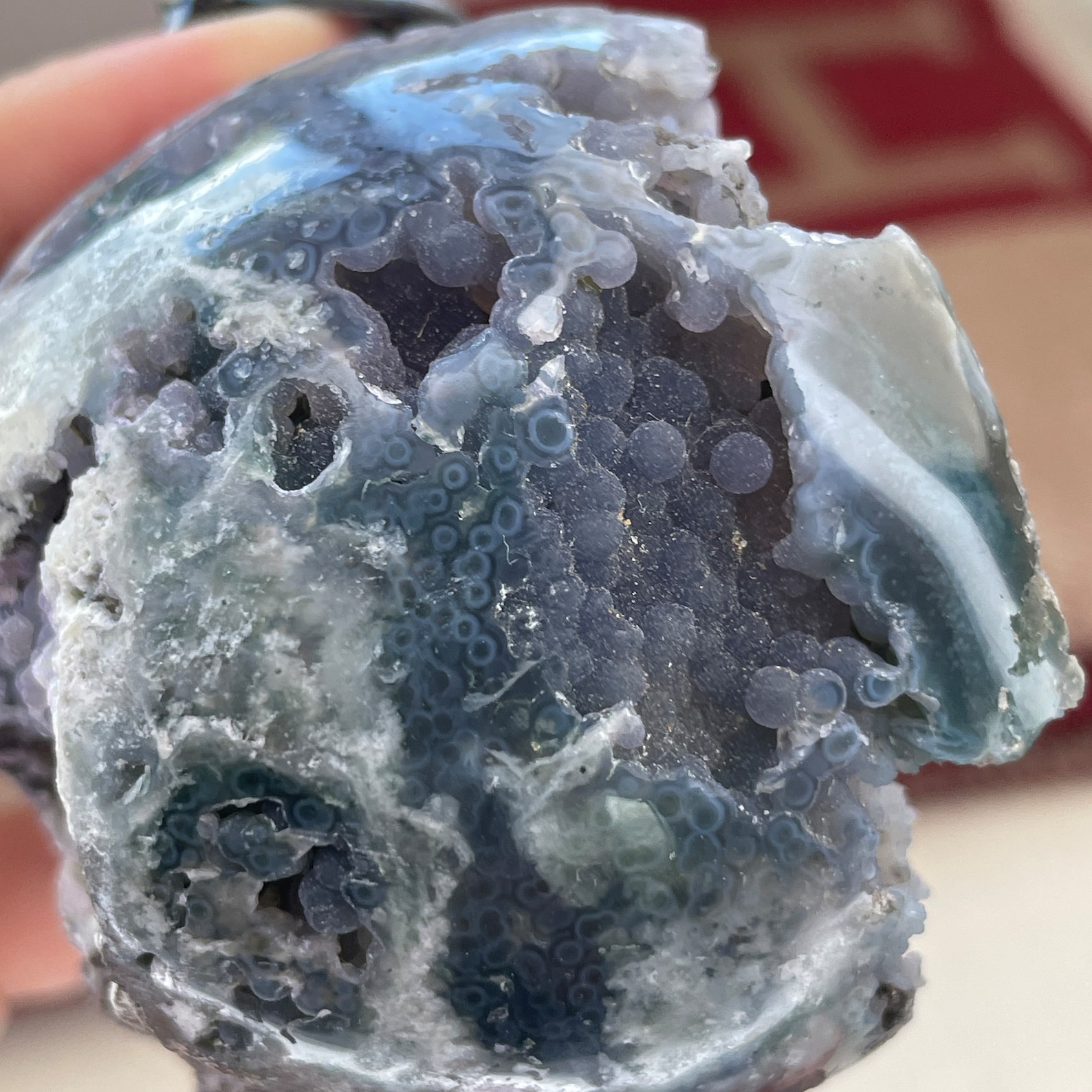 Rare Bicolor Grape Agate Crystal Sphere - Etsy