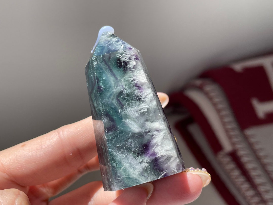 Feather Fluorite Tower Rainbow Snowflake Fluorite Small - Etsy