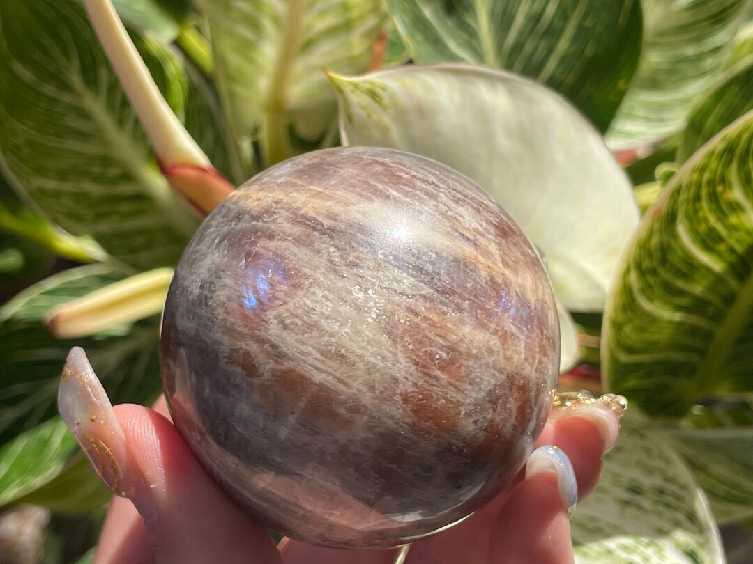 Flashy Moonstone and Sunstone Sphere | Sunstone Moonstone - Etsy