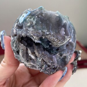 Rare Bicolor Grape Agate Crystal Sphere - Etsy