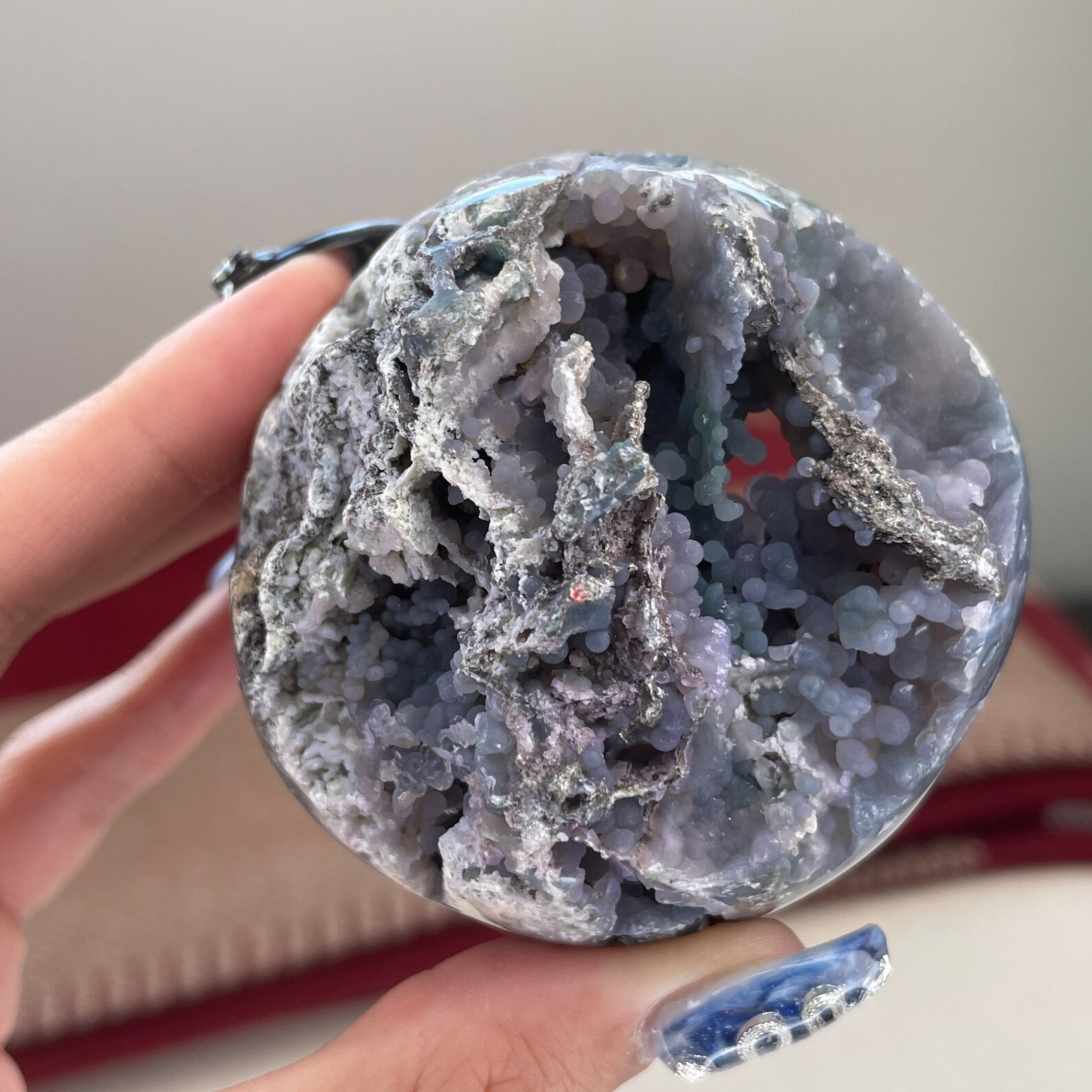 Rare Bicolor Grape Agate Crystal Sphere - Etsy