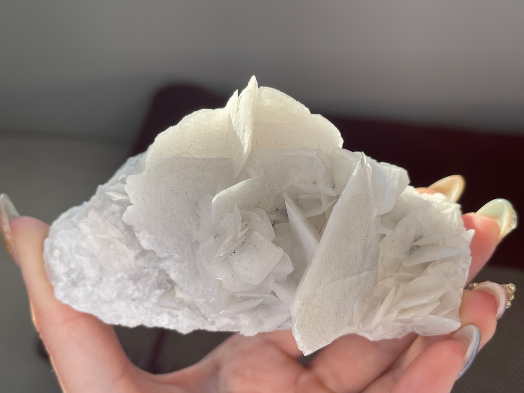 Large Rose Calcite Specimen | UV Reactive Bladed Calcite Crystal ...