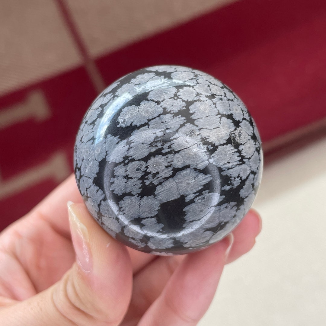 Snowflake Obsidian Sphere | White Obsidian Crystal Sphere - Etsy