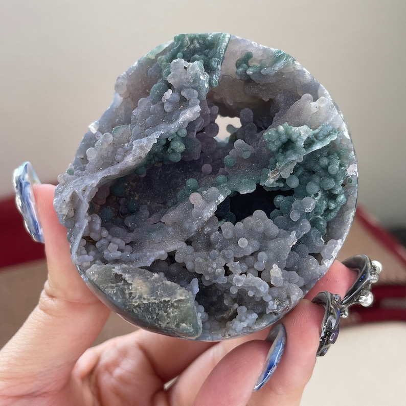 Rare Bicolor Grape Agate Crystal Sphere - Etsy