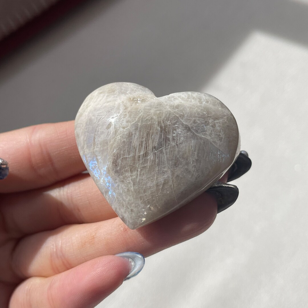 Flashy Moonstone Heart White Moonstone Crystal Heart - Etsy
