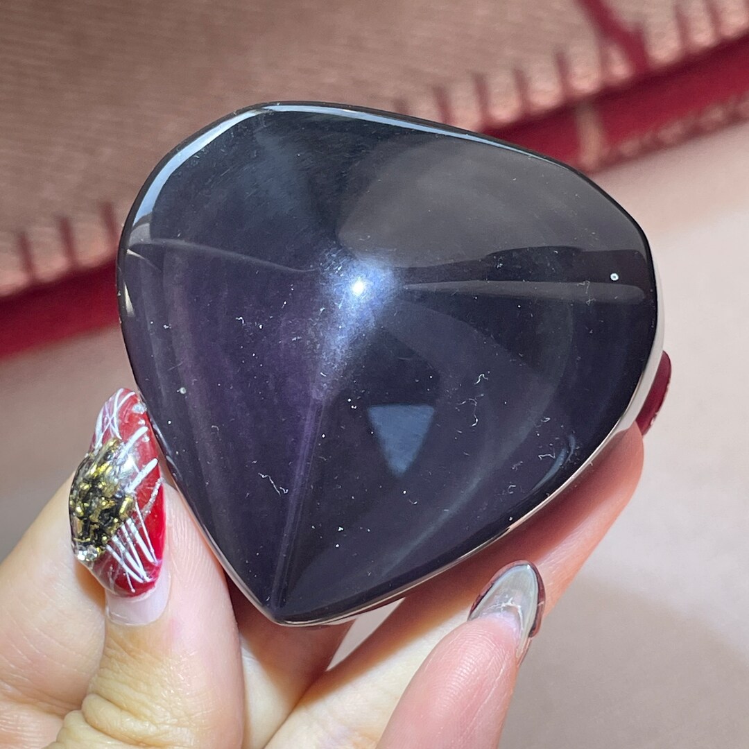 Black Obsidian Heart With Purple Shimmer - Etsy Australia
