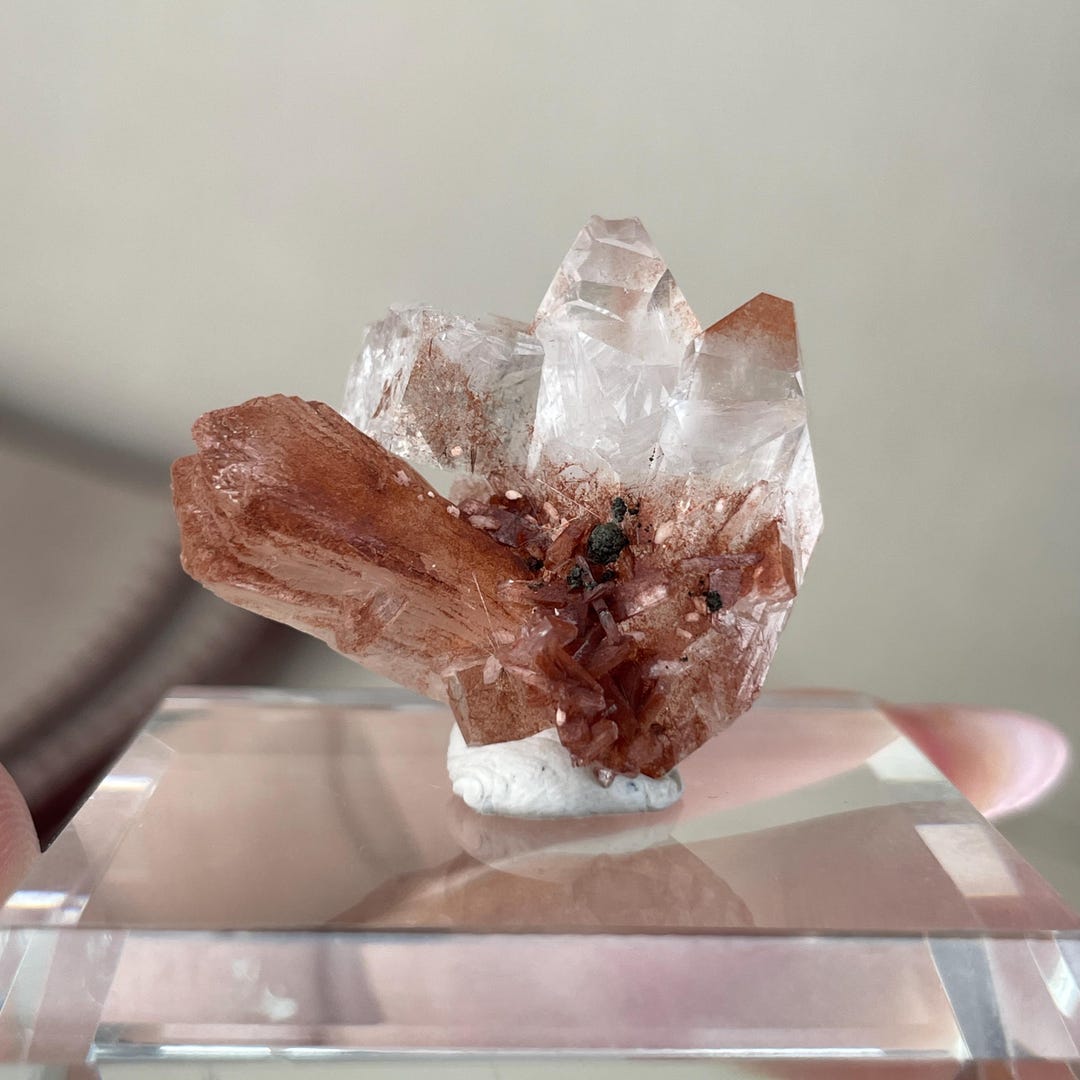 Rare Red Apophyllite and Stilbite Thumbnail Specimen - Etsy