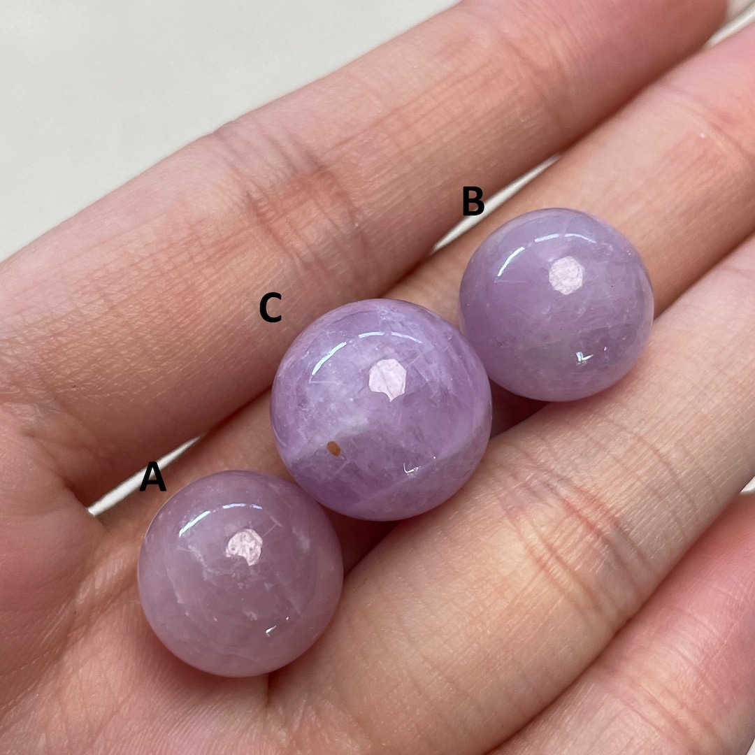 Natural Kunzite Mini Spheres - Etsy Australia